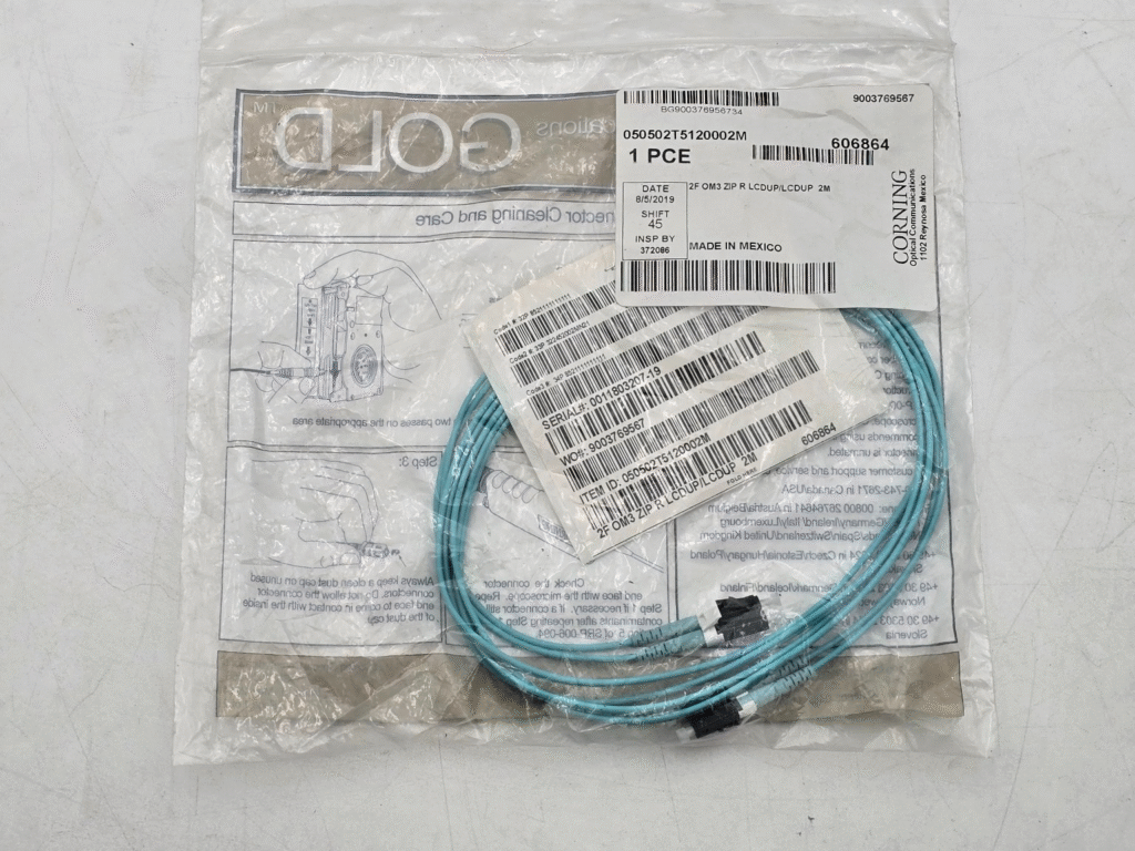 Corning Fiber Optic Cable 2M OM3 LC-LC Duplex Zipcord Patch Cord - New ...