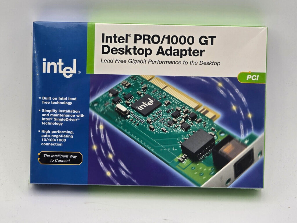 Intel PRO 1000/GT 10/100/1000Mbps PCI RJ45 Desktop Adapter VINTAGE 4 ...
