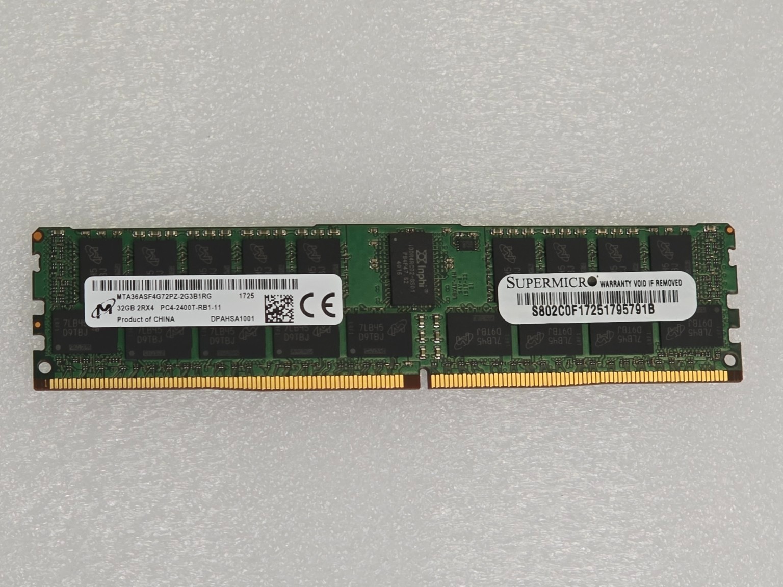 Micron 32GB DDR4‑2400 RDIMM PC4‑19200R‑ECC Registered Server Memory ...