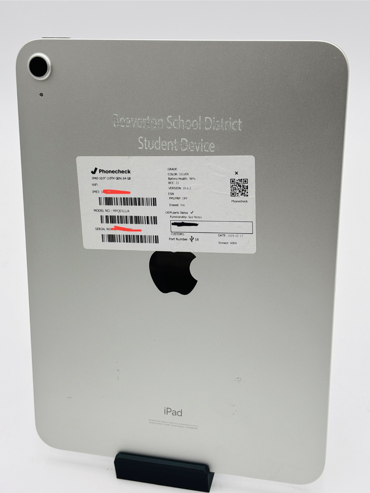 iPad 10.9" (10th Gen) 64GB- WiFi Only - Silver - Button DMG ...