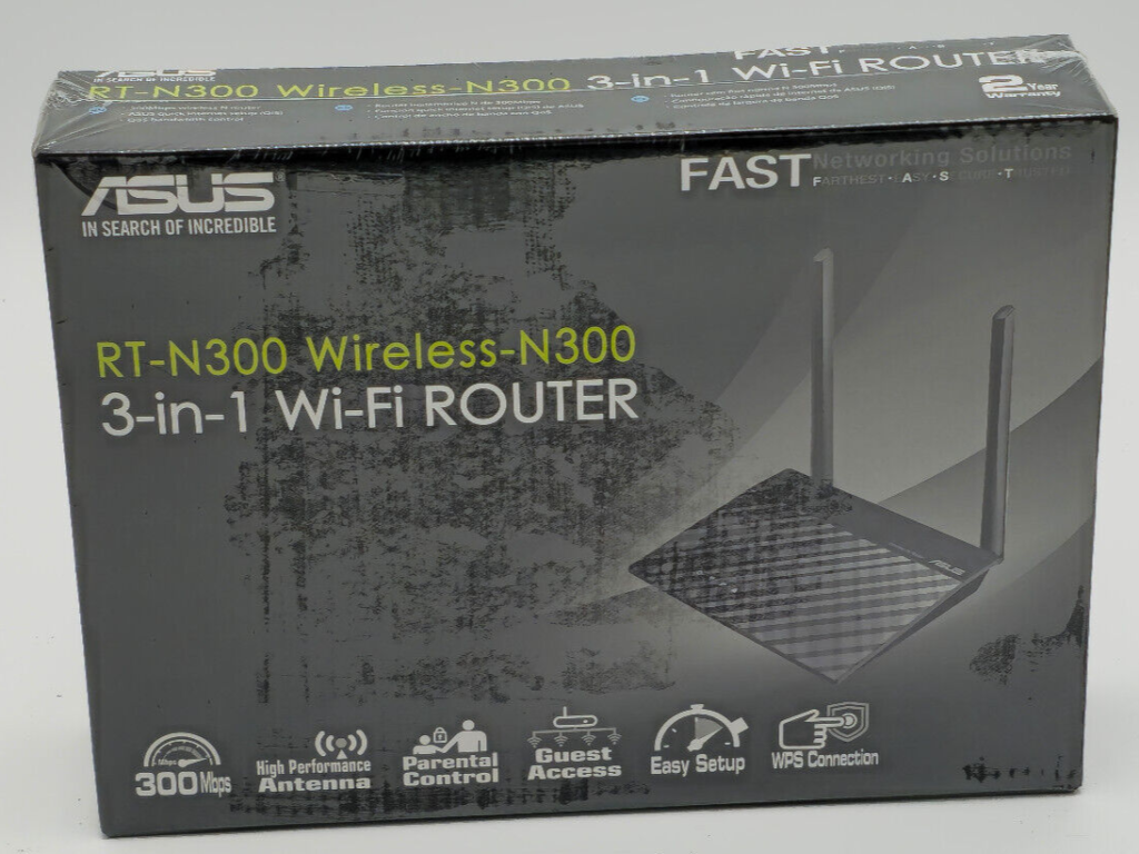 ASUS RT-N300 Wireless-N300 3-in-1 WiFi Router BRAND NEW SEALED ...