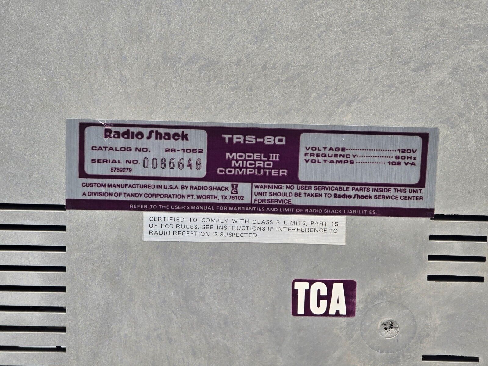 Vintage Radio Shack TRS-80 model 3 Basic fully functional ...